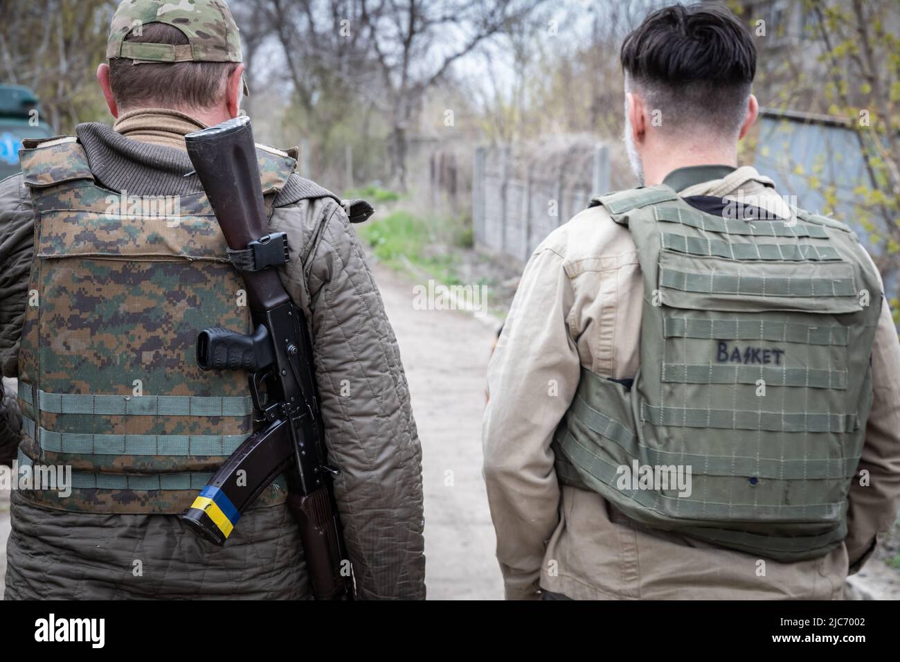 Ukrainian soldier on the war line fighting in eastern Ukraine, pictured ...