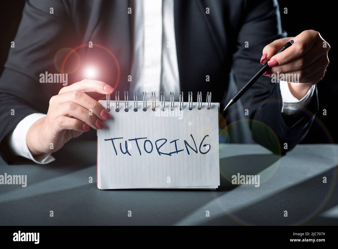 Sign displaying Tutoring. Concept meaning An act of a person employed ...