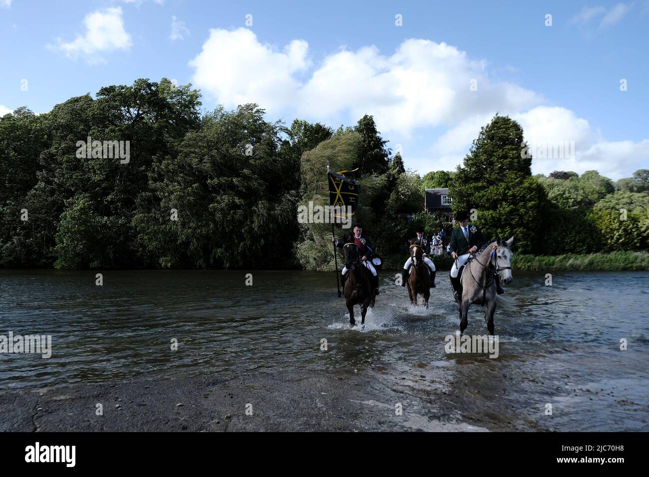 Hawick, UK. 10.Jun.2022. the Principals at the Coble Pool in the River ...