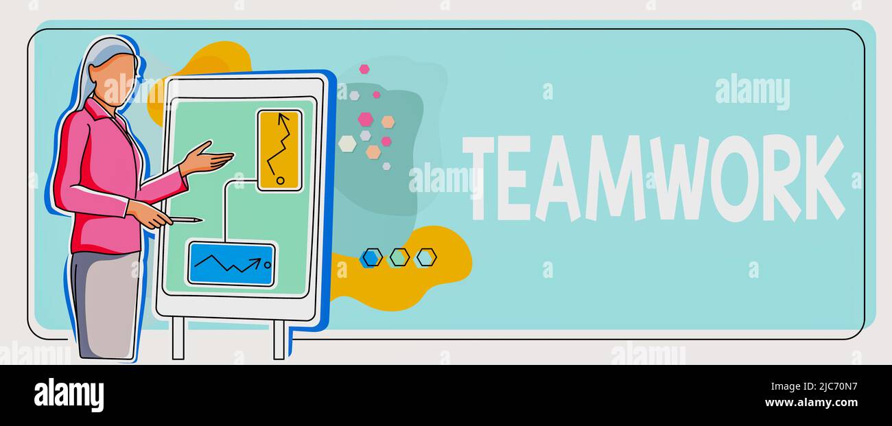 Sign displaying Teamwork. Concept meaning Group of showing who work ...