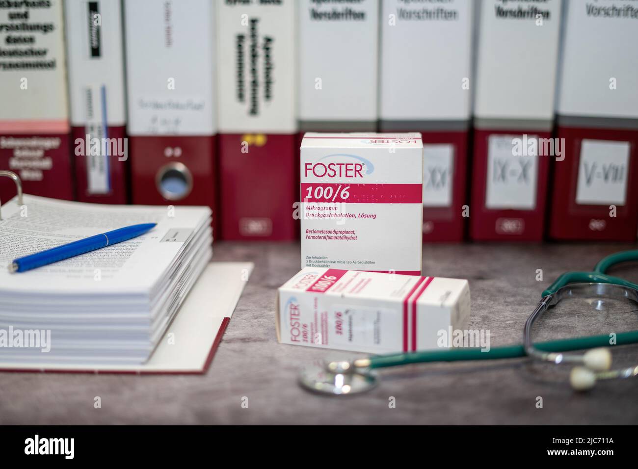 A Drug box of Foster containing Beclometasone for treatment of asthma ...