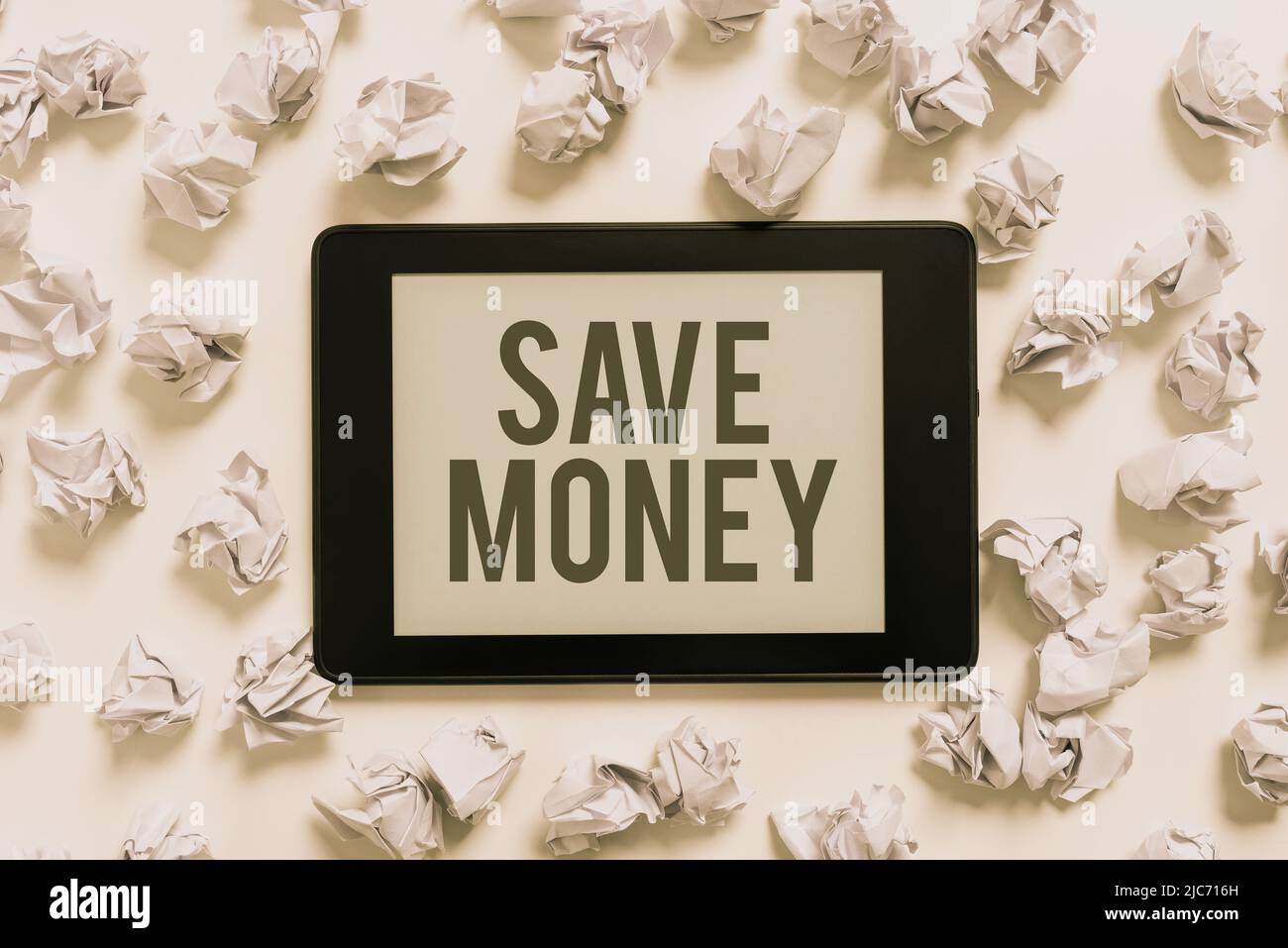 Text caption presenting Save Money. Business concept store some of your ...