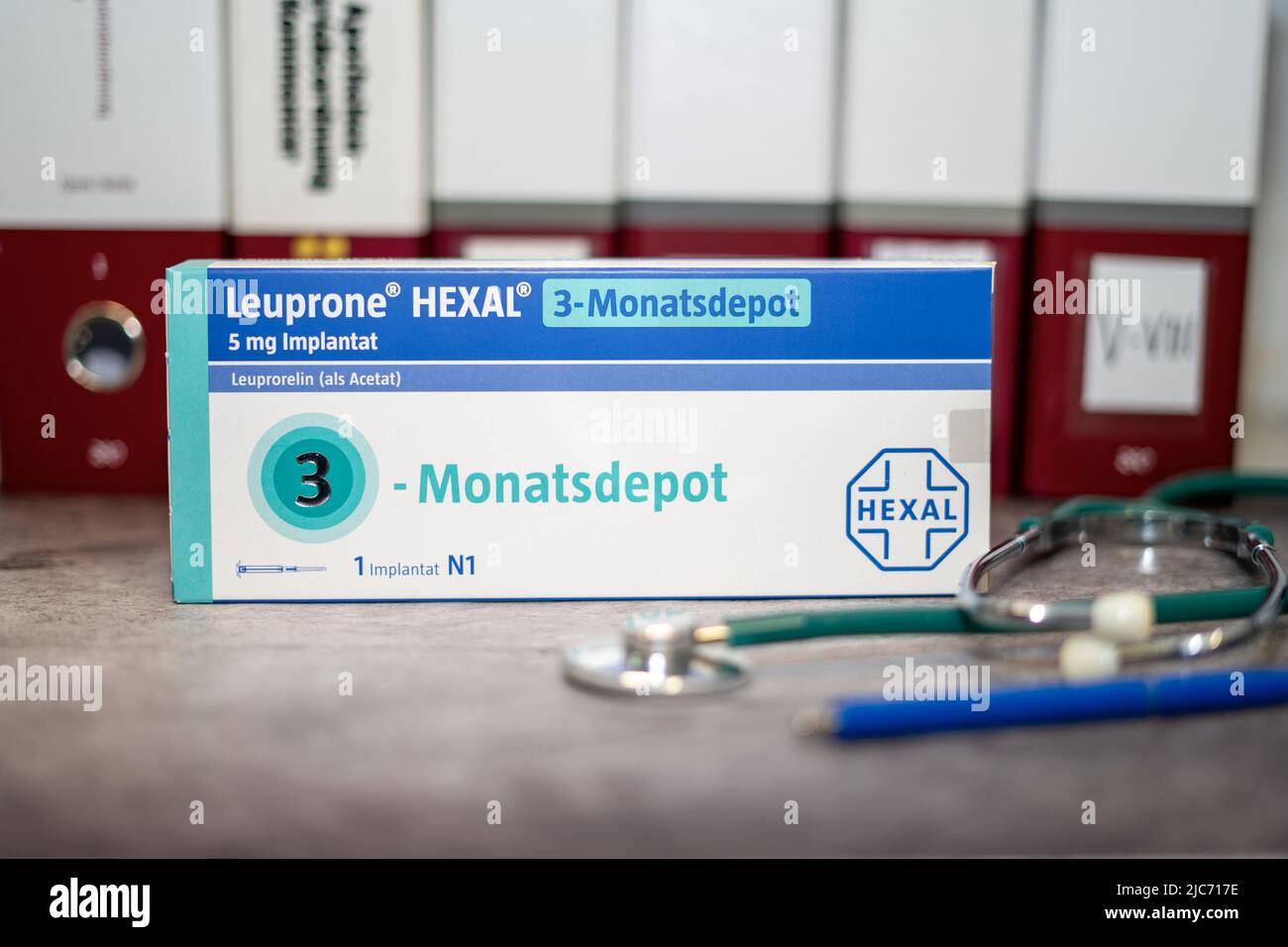 leuprone Drug box of containing Leuprorelin for treatment of prostate ...