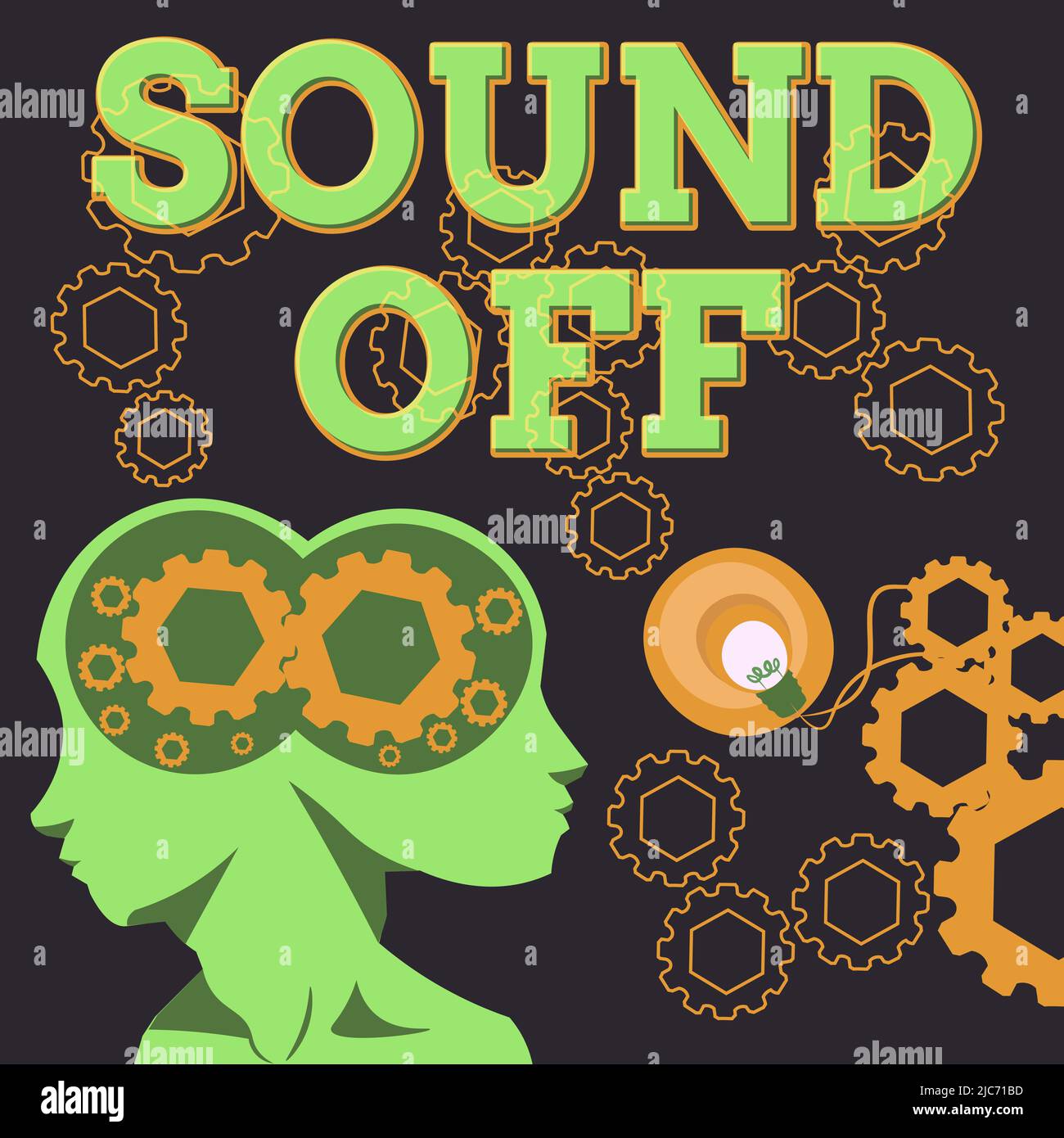 Writing displaying text Sound Off. Concept meaning To not hear any kind ...