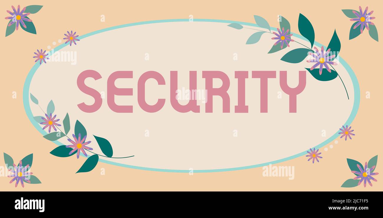 Text sign showing Security. Concept meaning The state of feeling safe ...