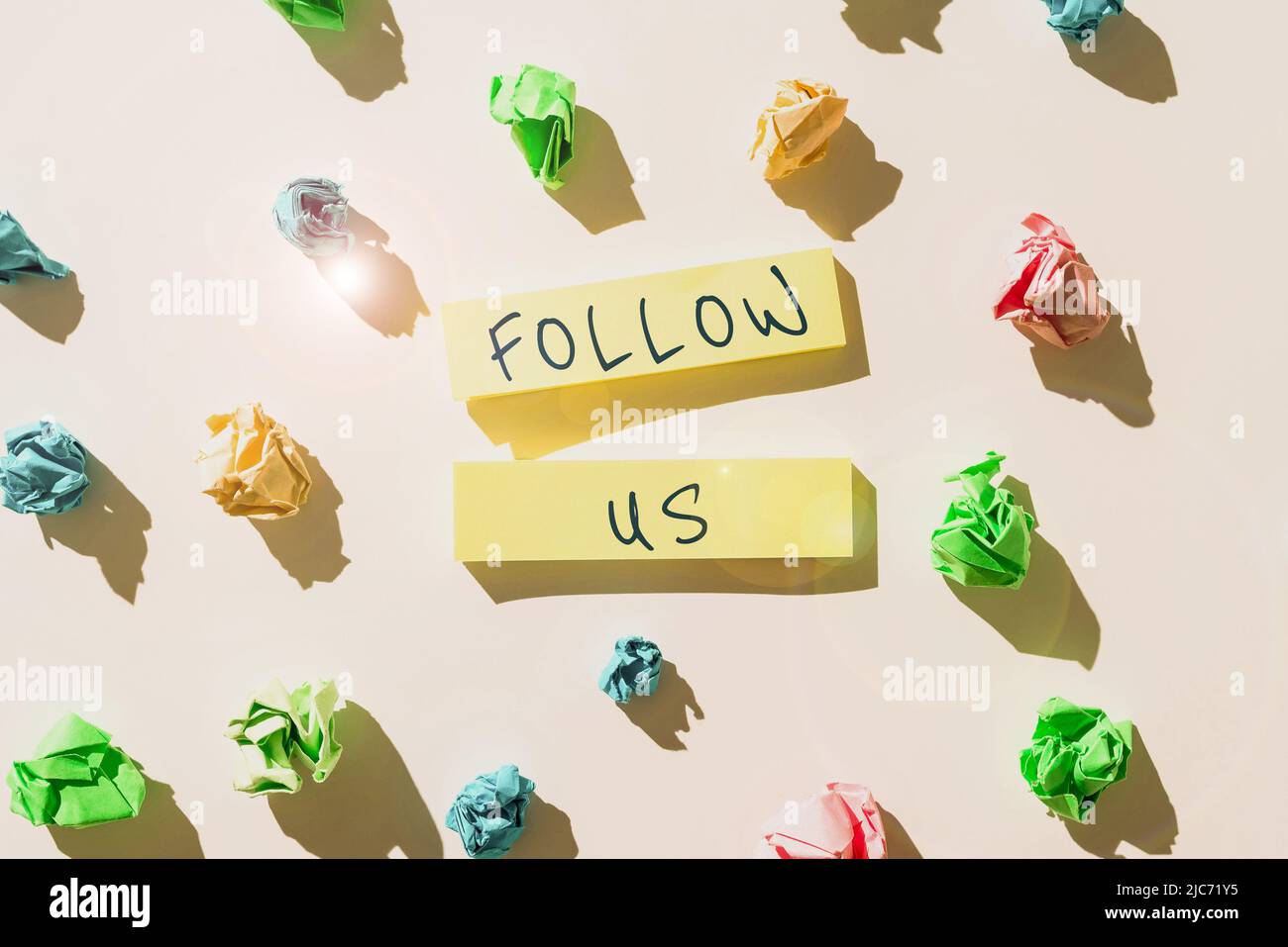 Sign displaying Follow Us. Business approach To invite a person or ...