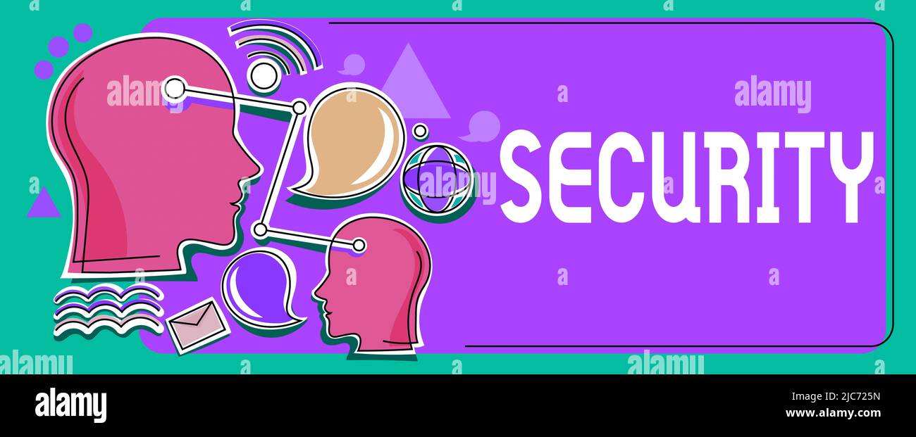 Hand writing sign Security. Business idea The state of feeling safe ...