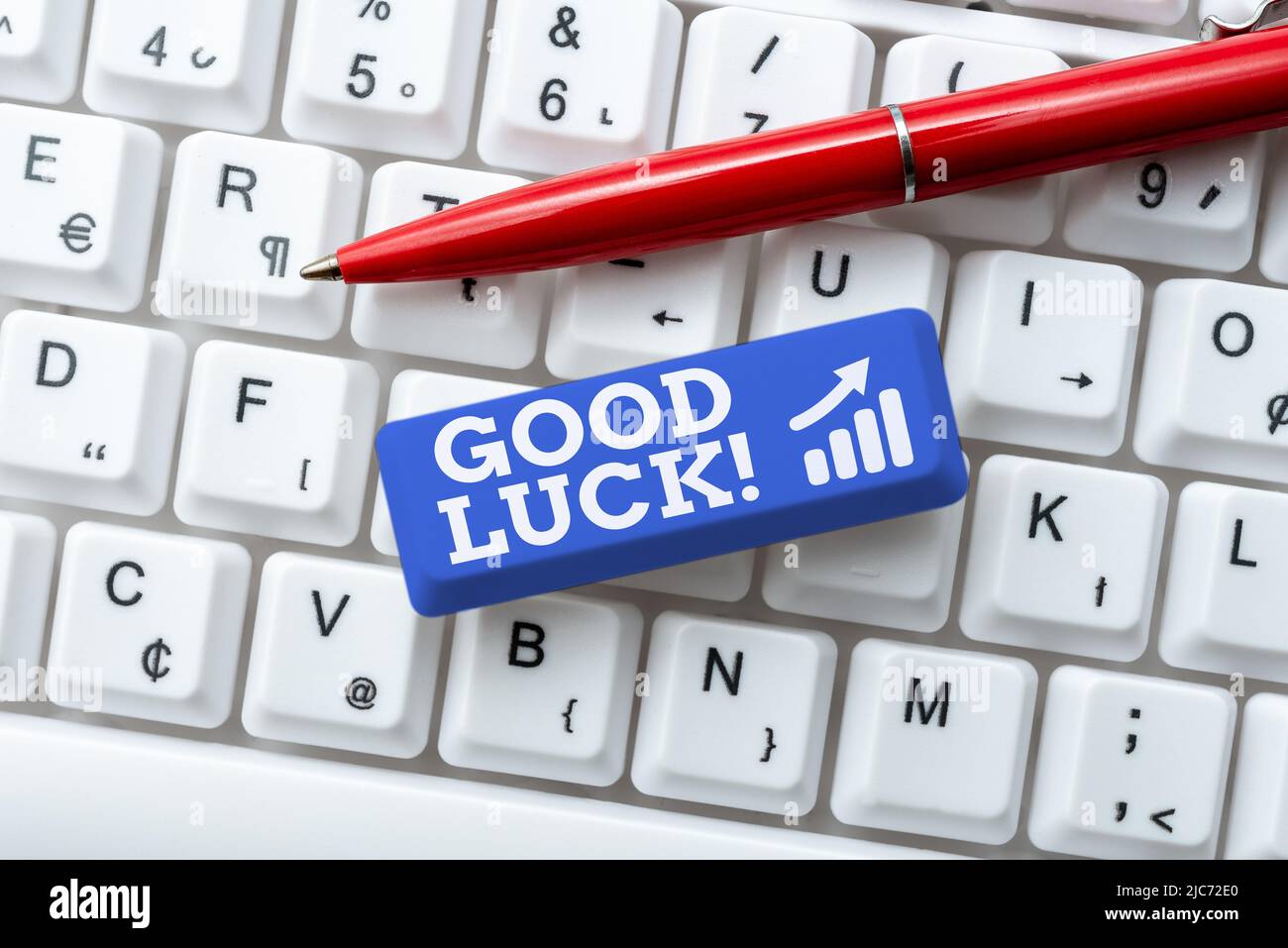 Hand writing sign Good Luck. Concept meaning A positive fortune or a ...