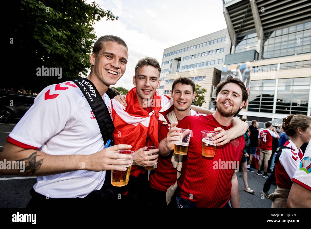 Copenhagen, Denmark. 10th June, 2022. Football fans of Denmark dressed ...