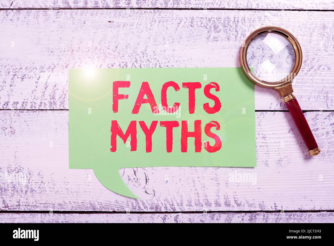 Text caption presenting Facts Myths. Word for work based on imagination ...