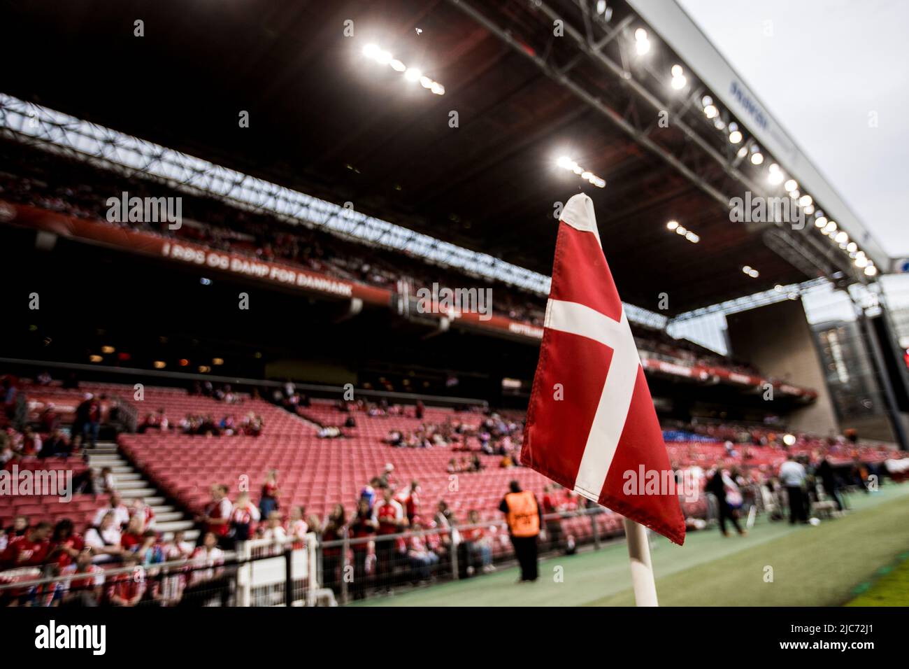 Copenhagen, Denmark. 10th June, 2022. The Parken stadium is ready for ...