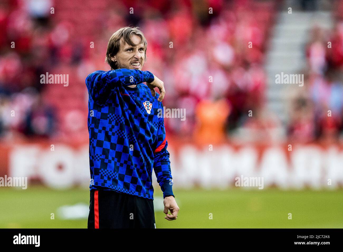Copenhagen, Denmark. 10th June, 2022. Luka Modrid (10) of Croatia is ...