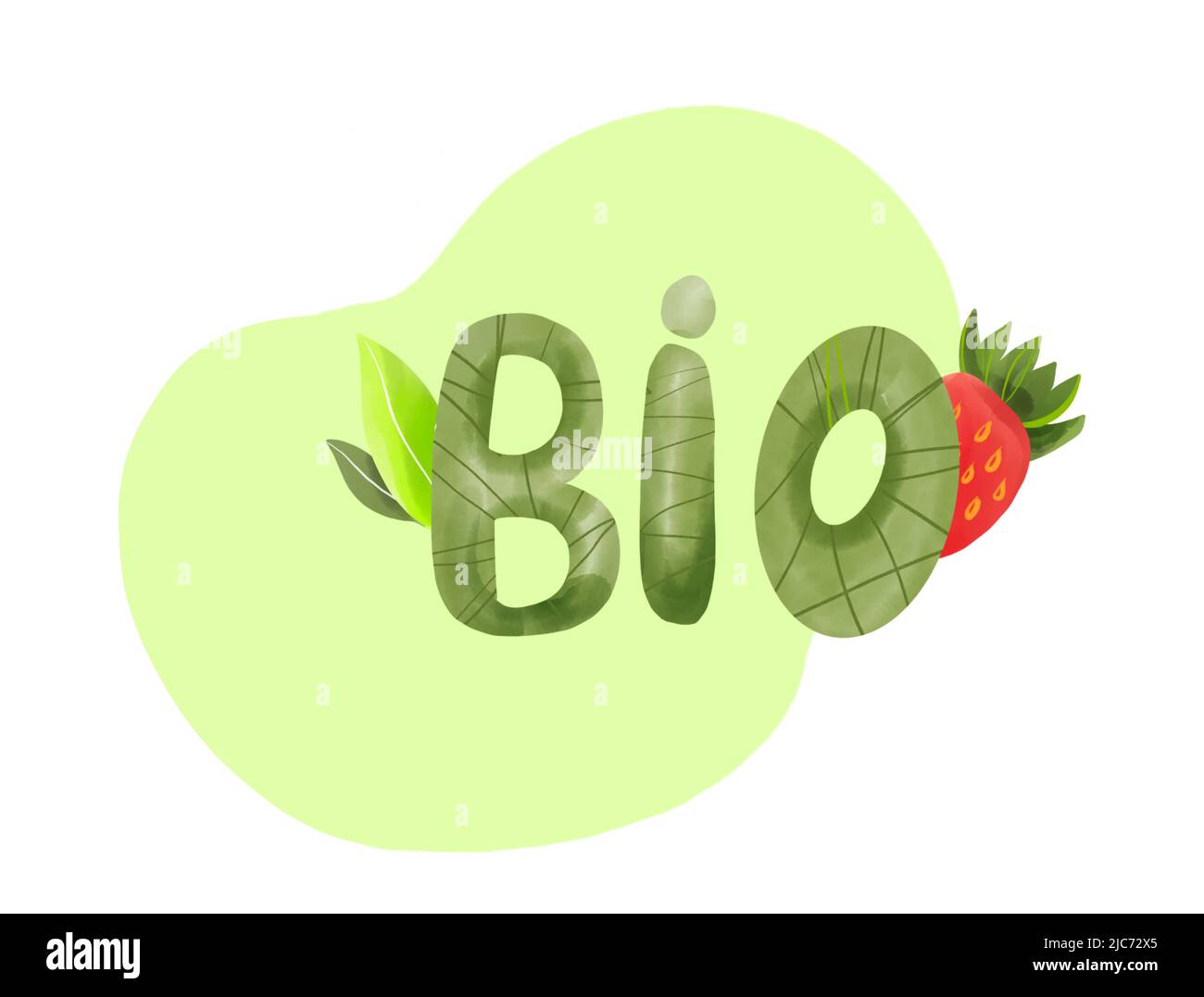 Natural organic text logo eco friendly fresh bio illustration ...