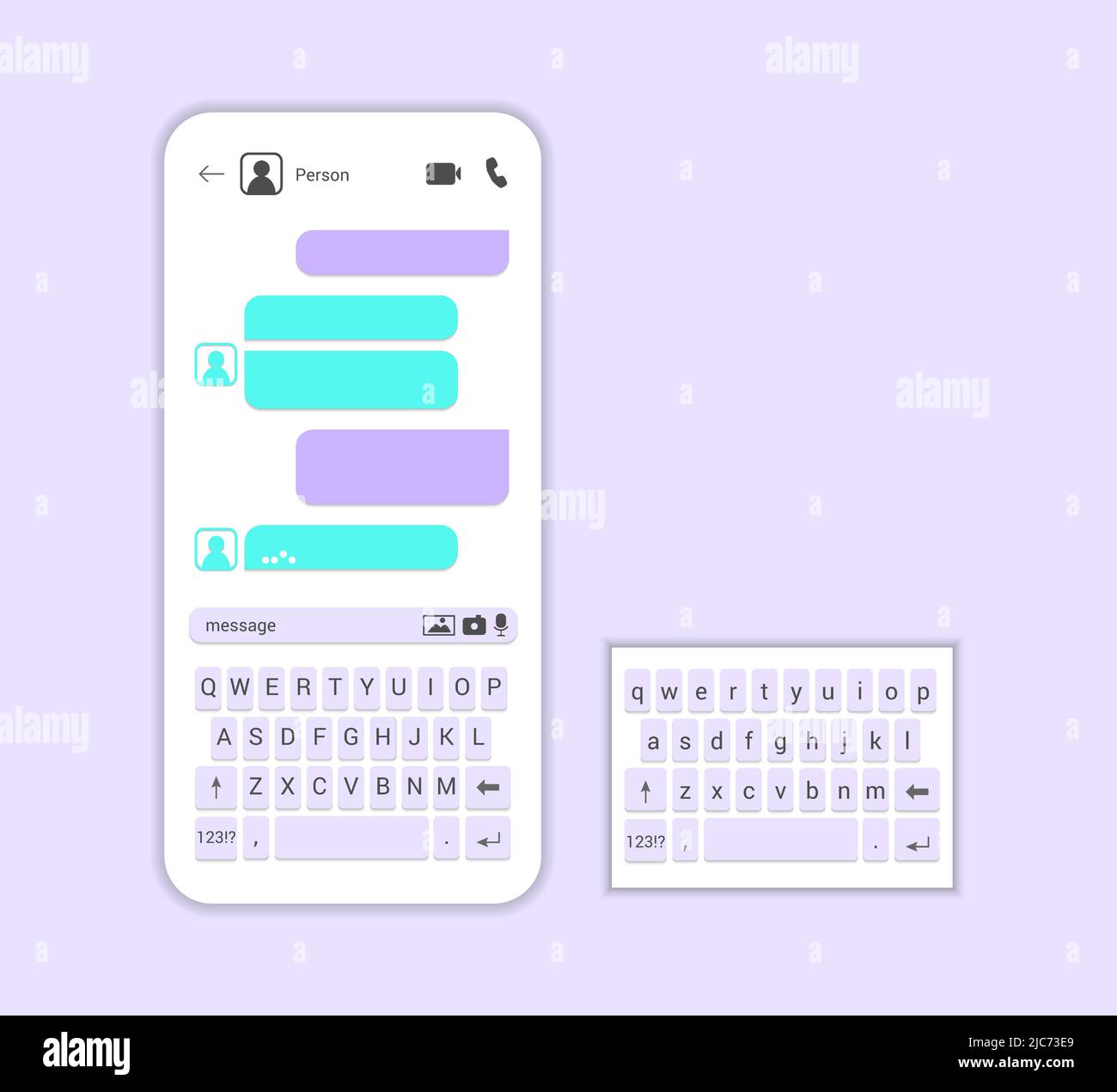 Interface smartphone chat vector template illustration Messenger window ...