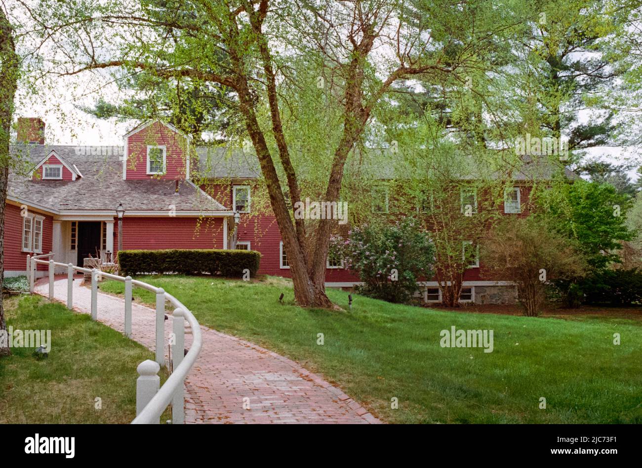 The back of the historic Wayside Inn. Image was captured on analog film ...