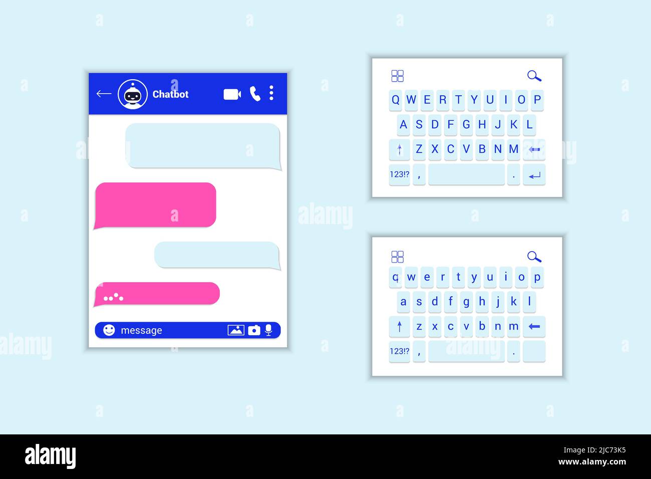 Interface smartphone chat vector template illustration Messenger window ...