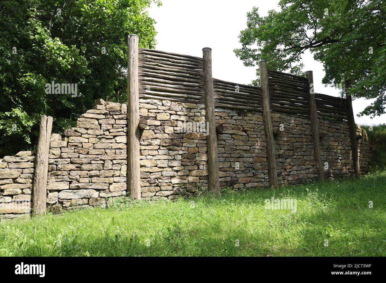 Reconstruction of the Celtic city wall near Finsterlohr Stock Photo - Alamy