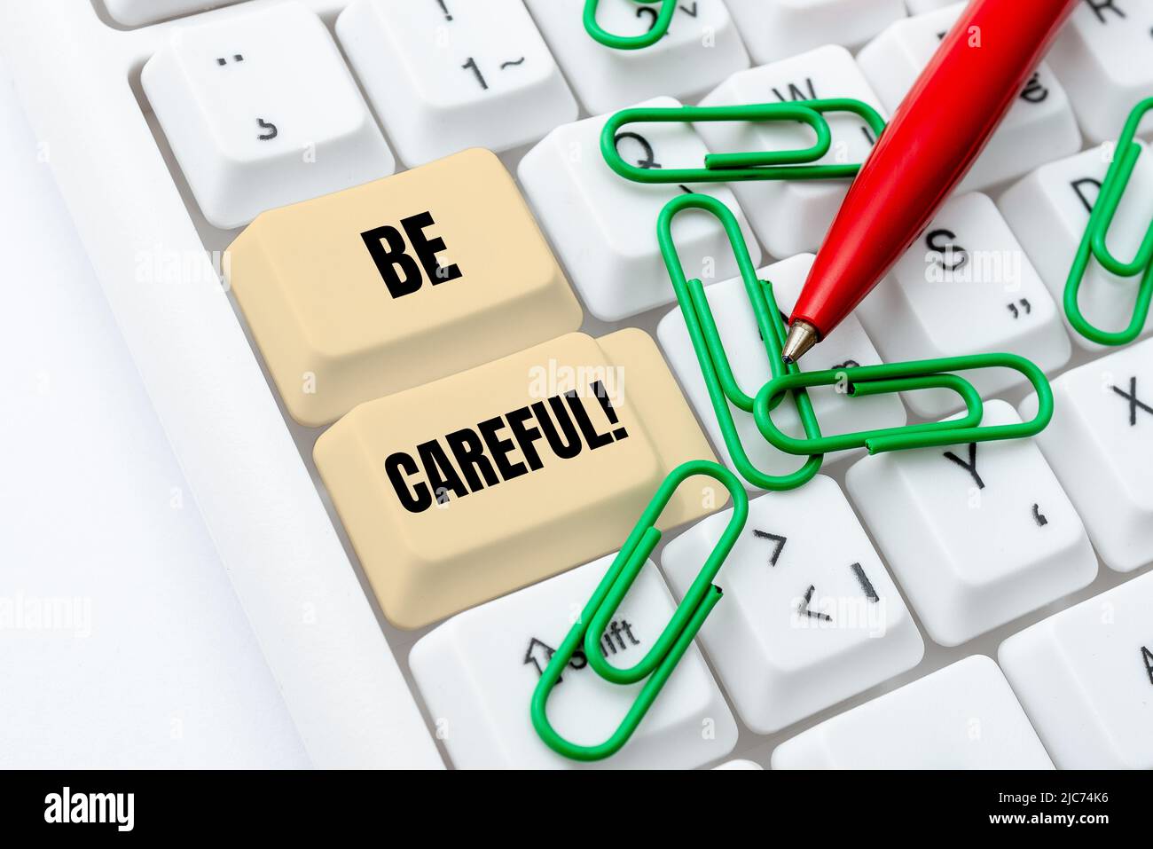 Text showing inspiration Be Careful. Business overview making sure of ...