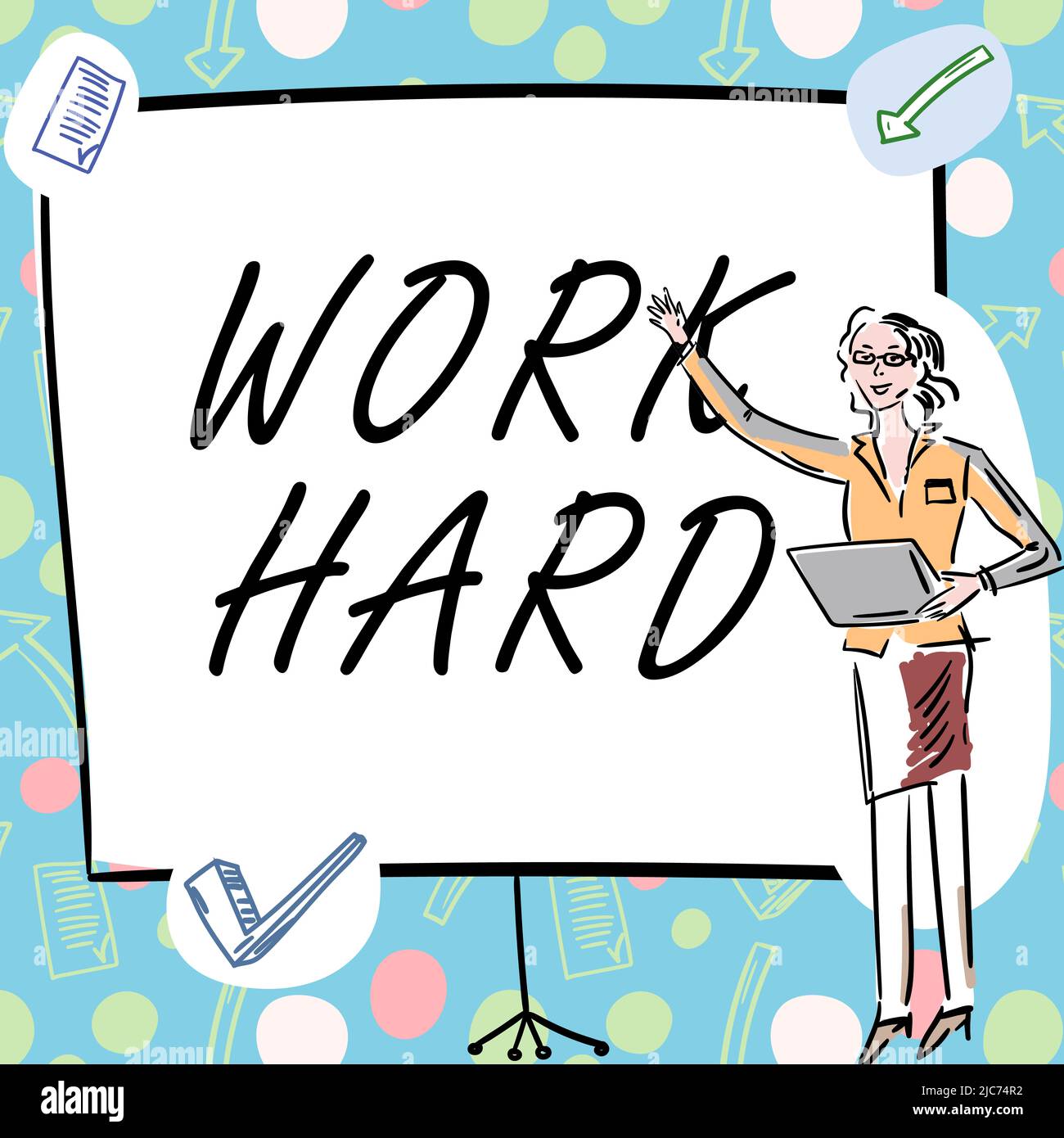 Writing displaying text Work Hard. Business approach Laboring that puts ...