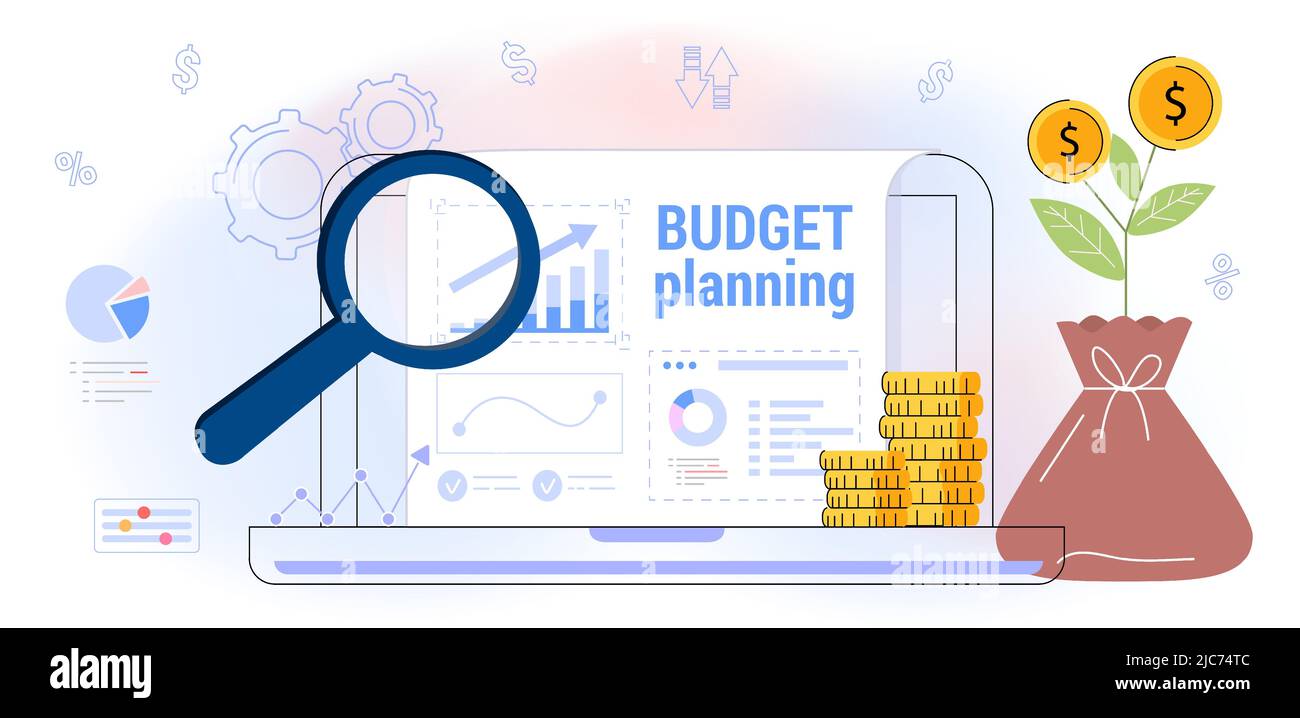 Budget planning Vector illustration flat Concept finance accounting ...