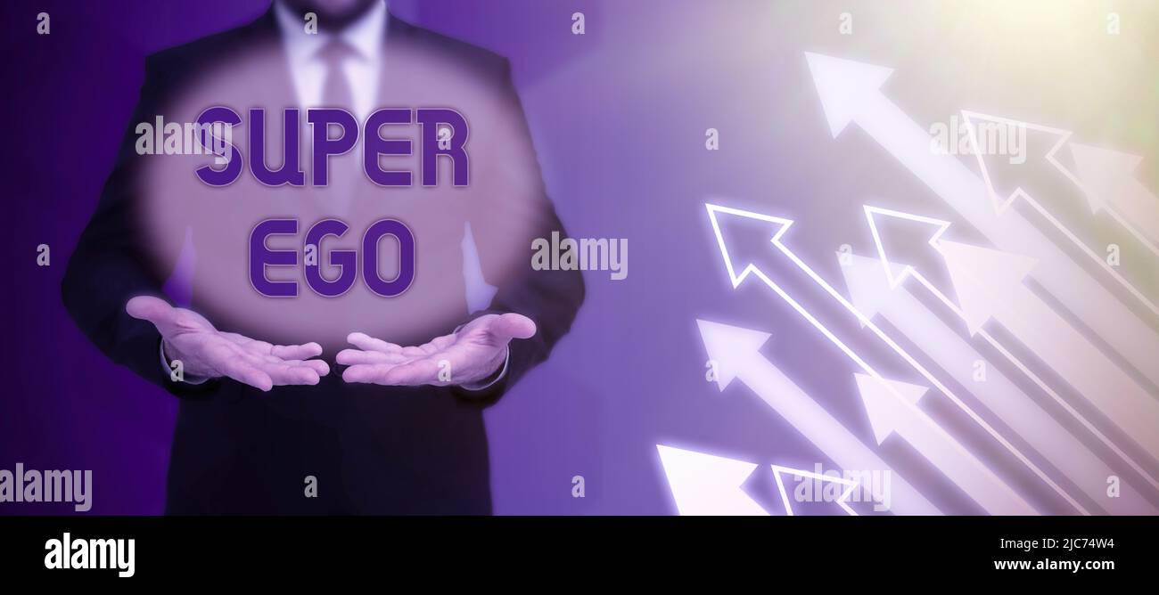 Writing displaying text Super Ego. Business concept The I or self of ...