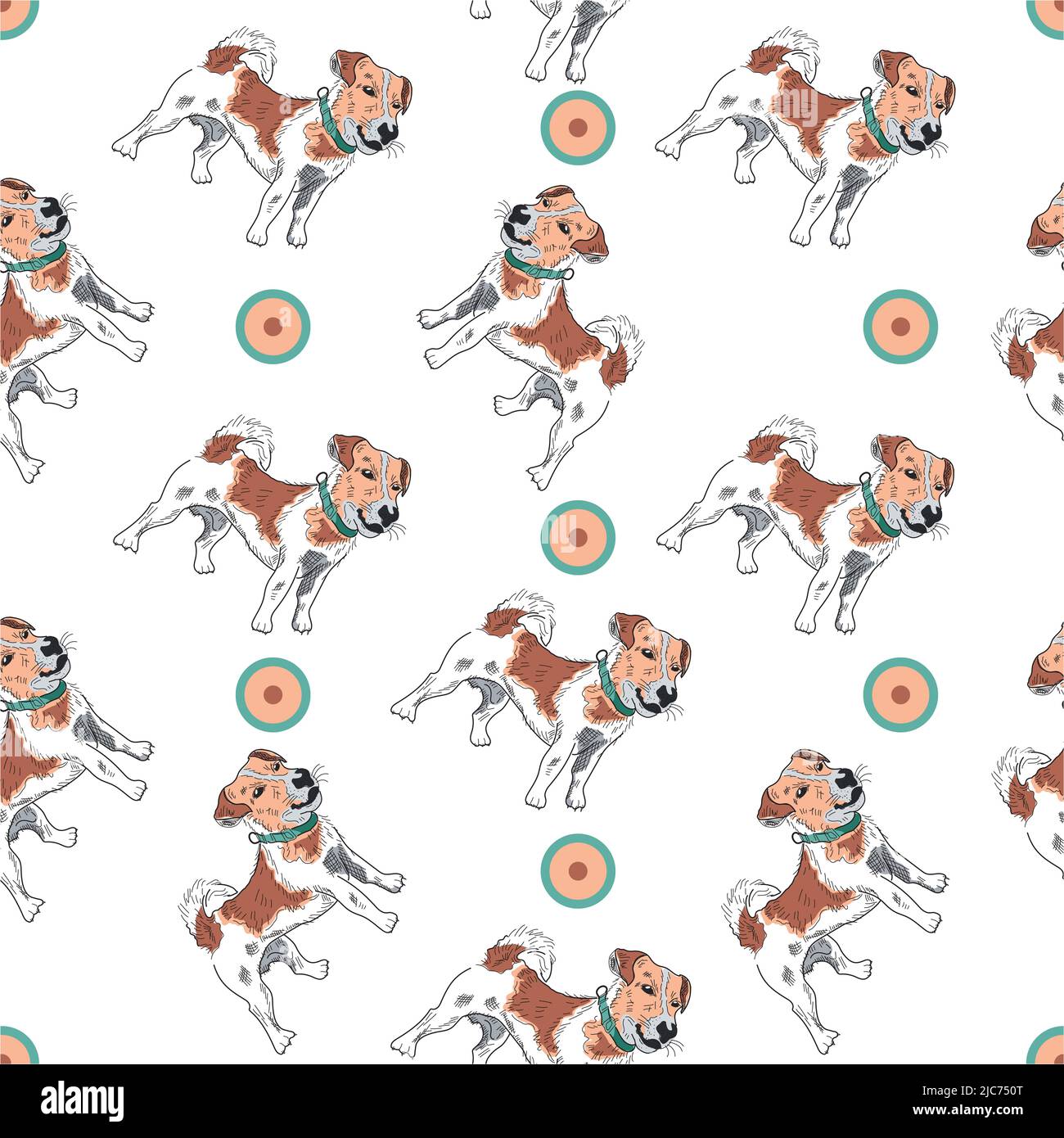 Ukraine Dog Patron, jack russell terrier vector seamless pattern ...