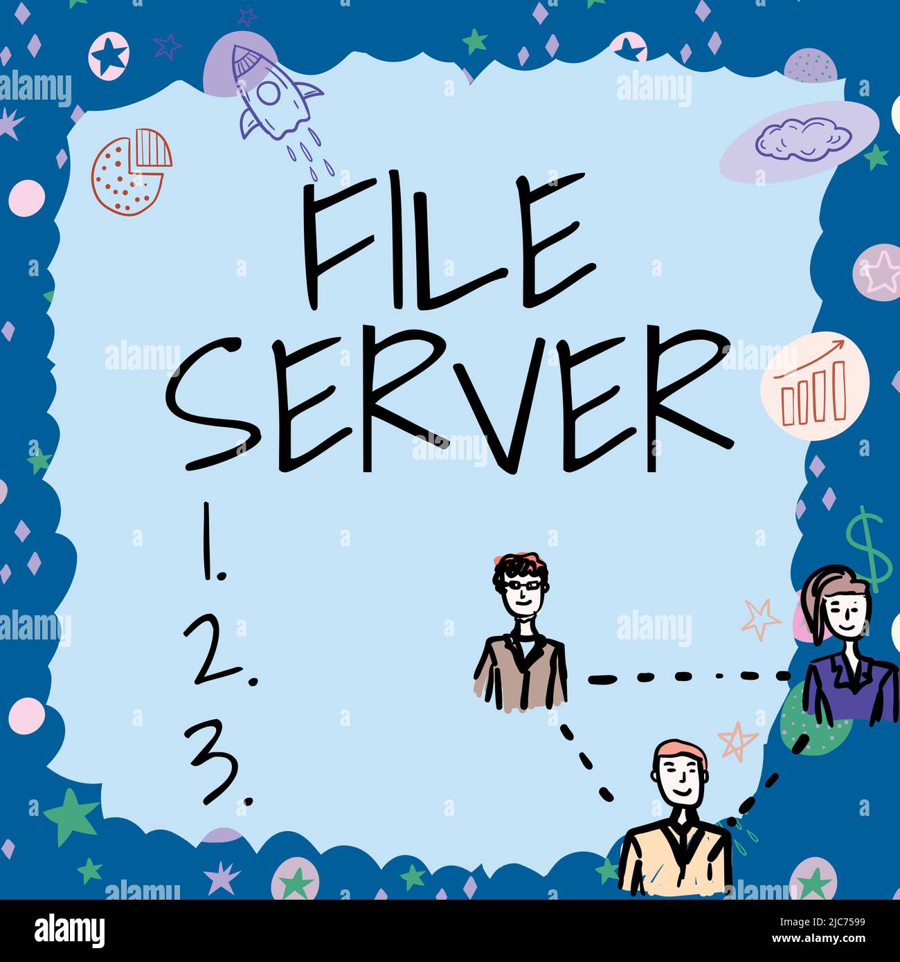 Hand writing sign File Server. Business idea device which controls access to separately stored ...