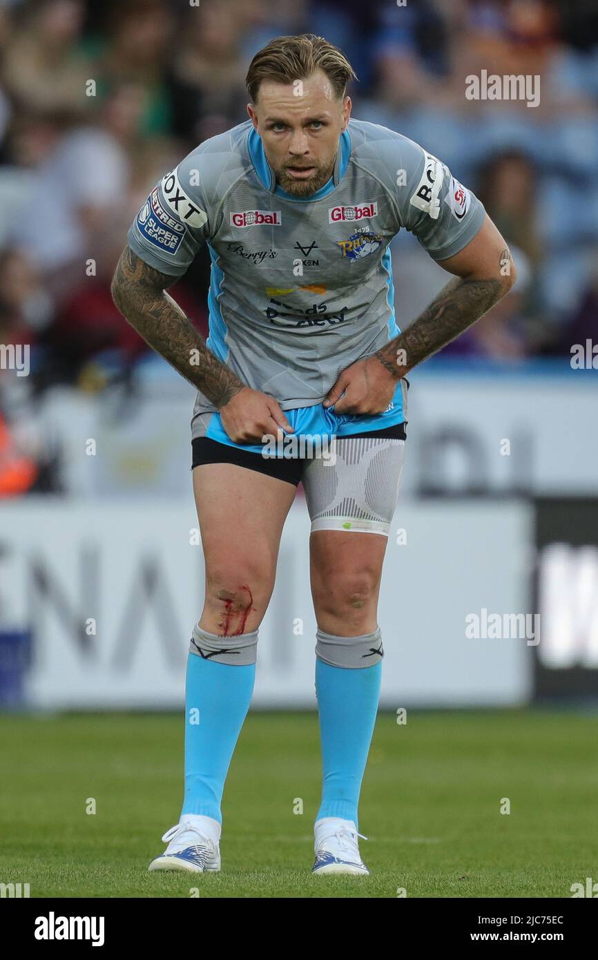Huddersfield, UK. 10th June, 2022. Blake Austin #6 of Leeds Rhinos ...