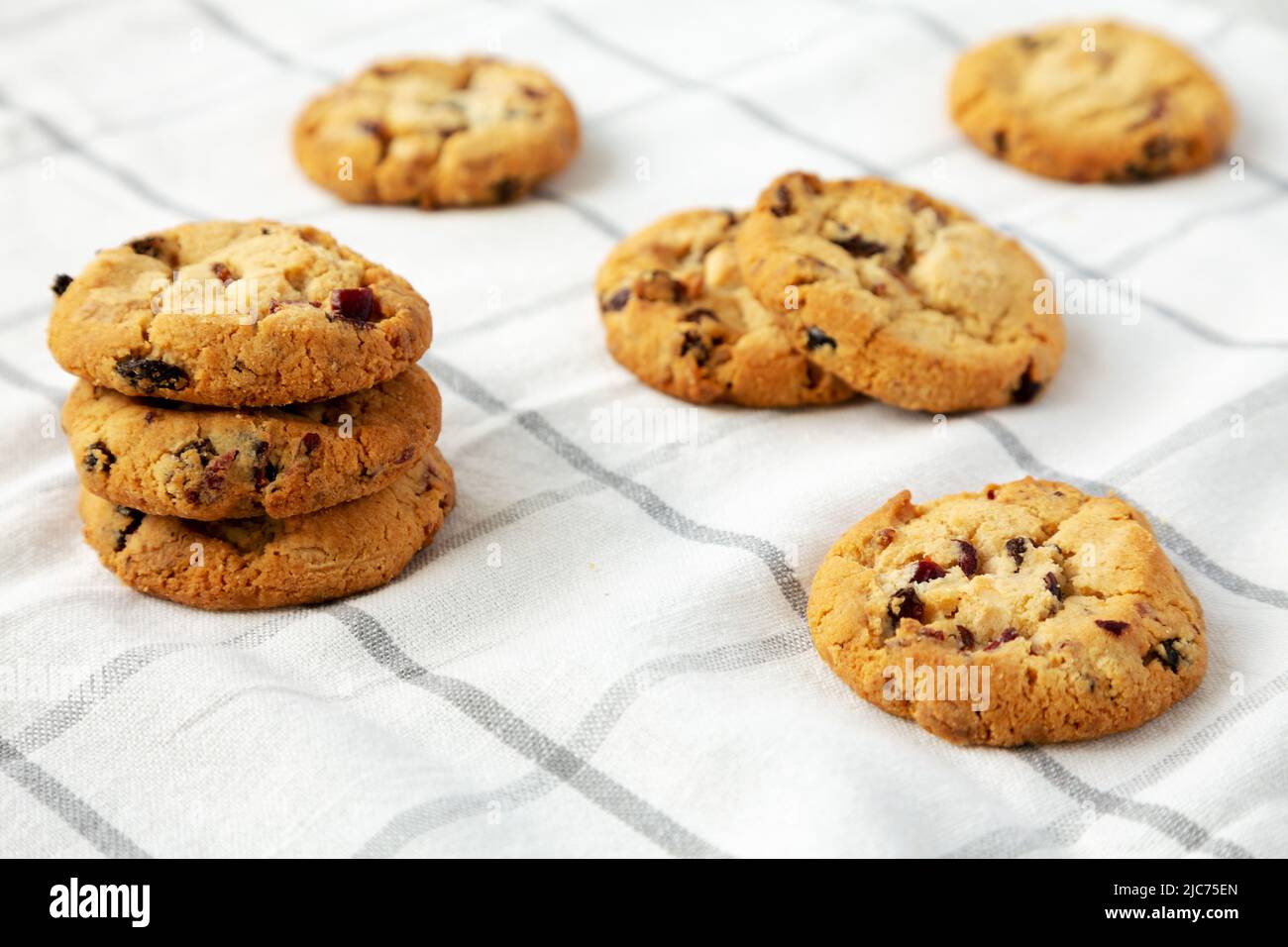 Homemade White Chocolate Cranberry Cookies, side view Stock Photo - Alamy