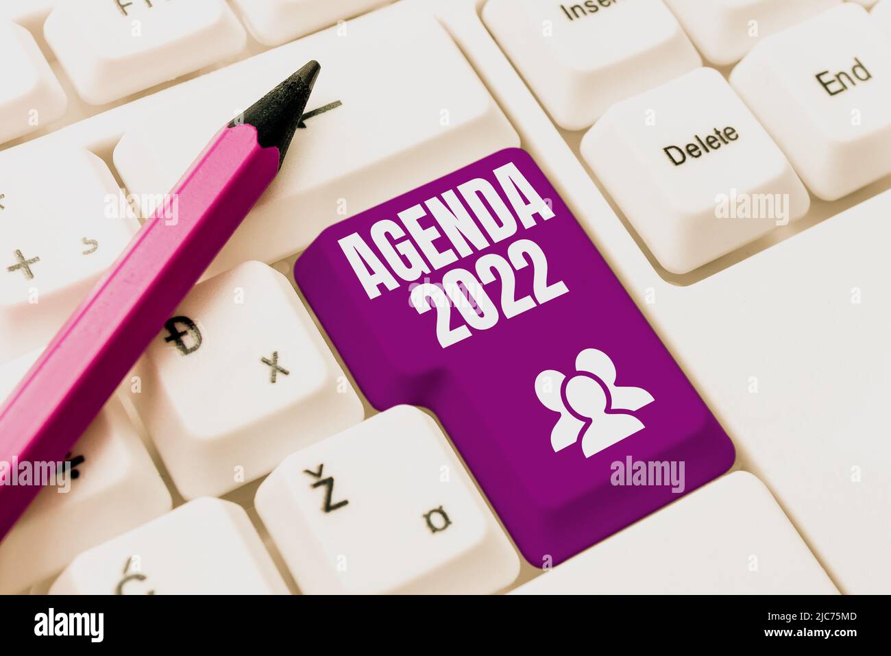Text sign showing Agenda 2022. Internet Concept list of activities in ...
