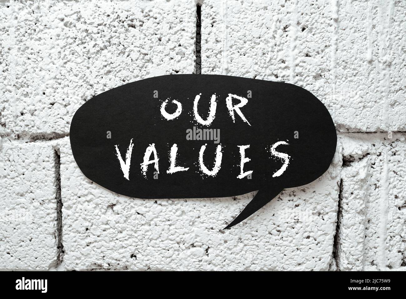 Hand writing sign Our Values. Word for list of morals companies or ...