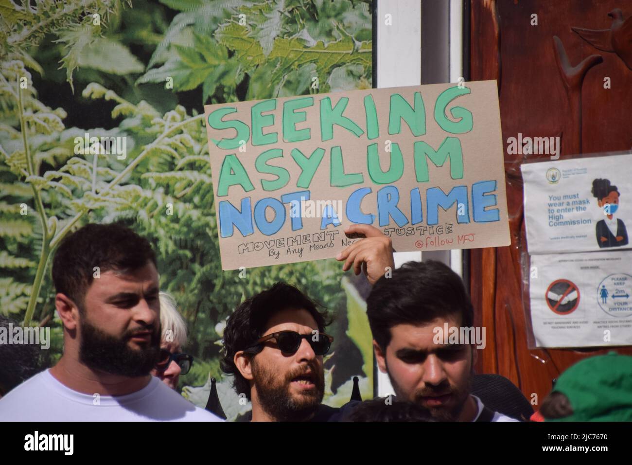 London, UK. 8th June 2022. Demonstrators gathered outside the High ...