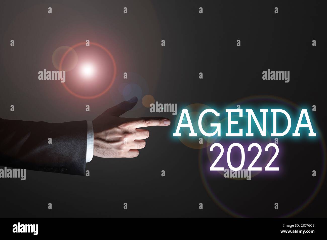 Hand writing sign Agenda 2022. Business approach list of activities in ...
