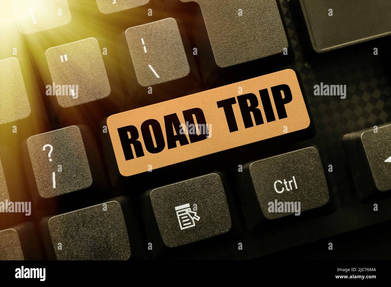 Sign displaying Road Trip. Business showcase Roaming around places with ...