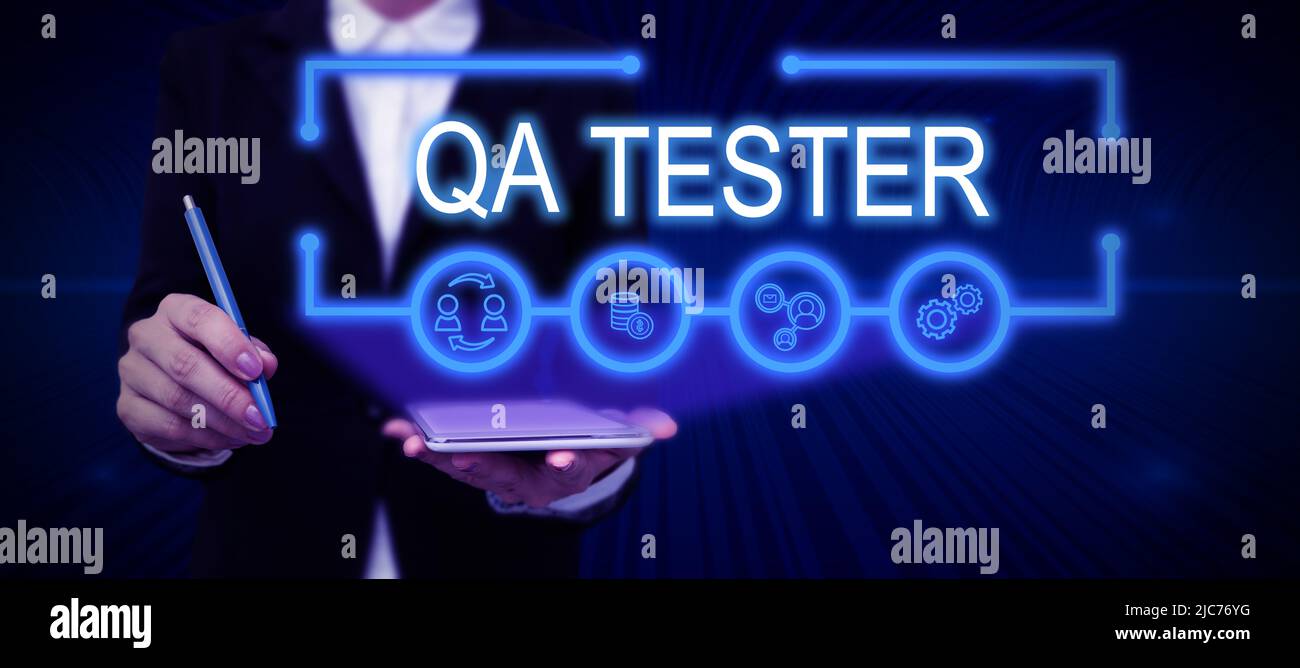 Conceptual Caption Qa Tester Internet Concept Quality Assurance Of An On Going Project Before