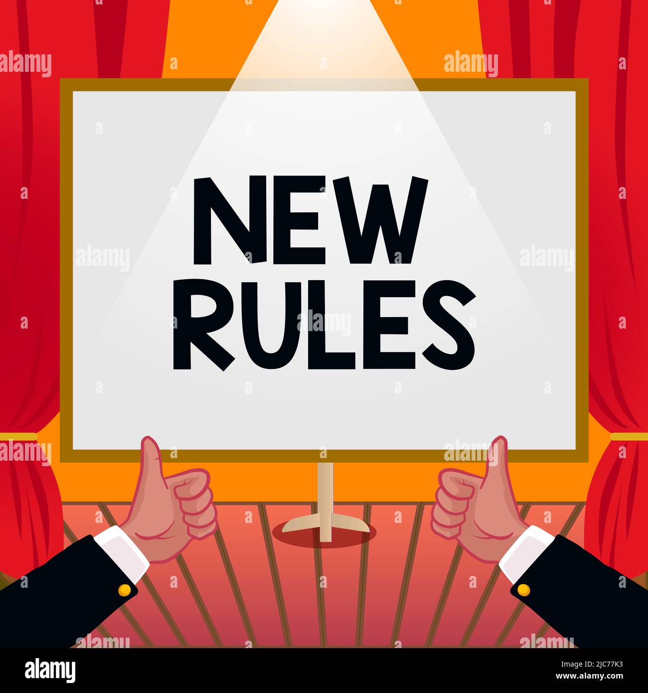 Conceptual caption New Rules. Business showcase A state of changing an ...