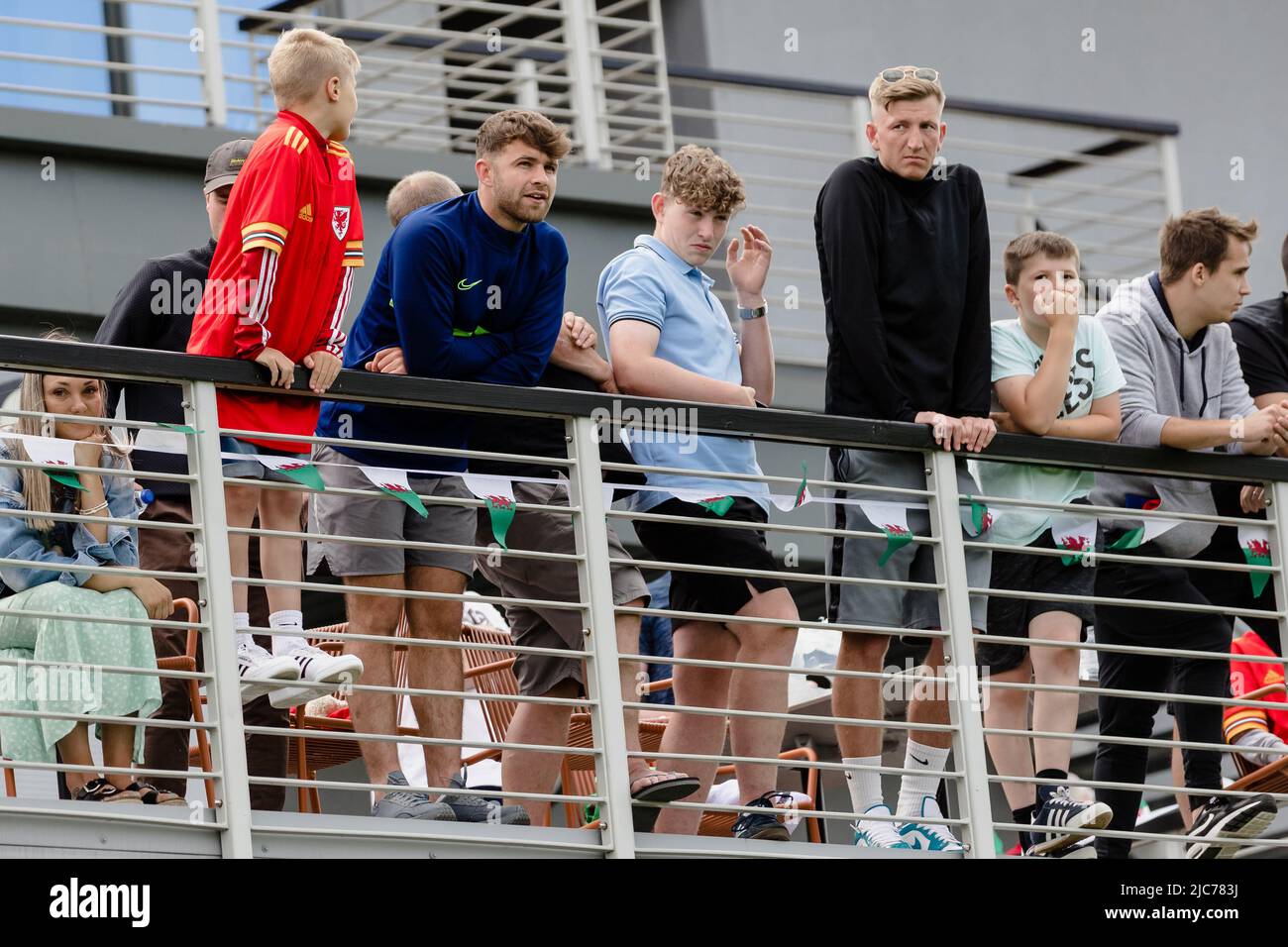 PONTYCLUN, WALES - 10 JUNE 2022: Players and family from Llantwit Major ...