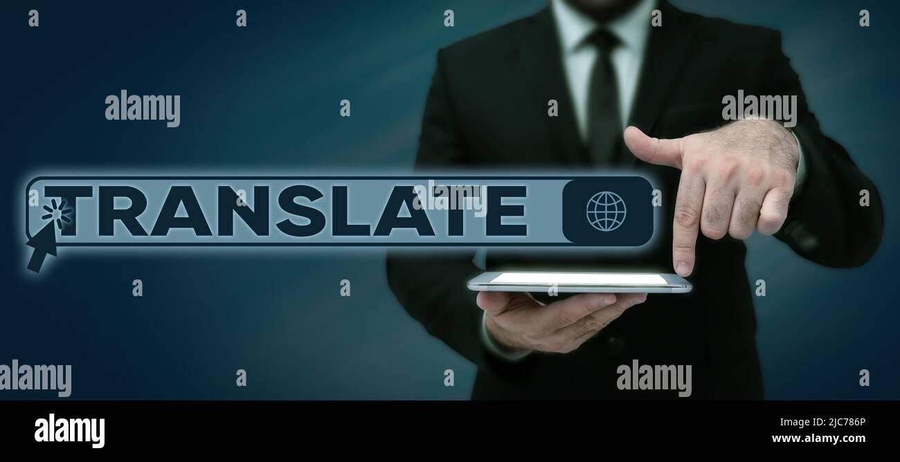 Hand writing sign Translate. Business approach Another word with same ...