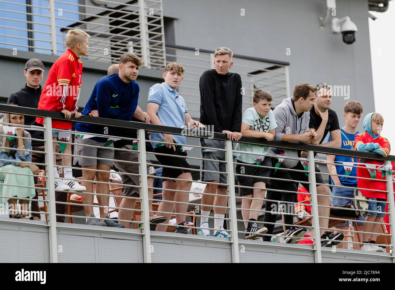 PONTYCLUN, WALES - 10 JUNE 2022: Players and family from Llantwit Major ...