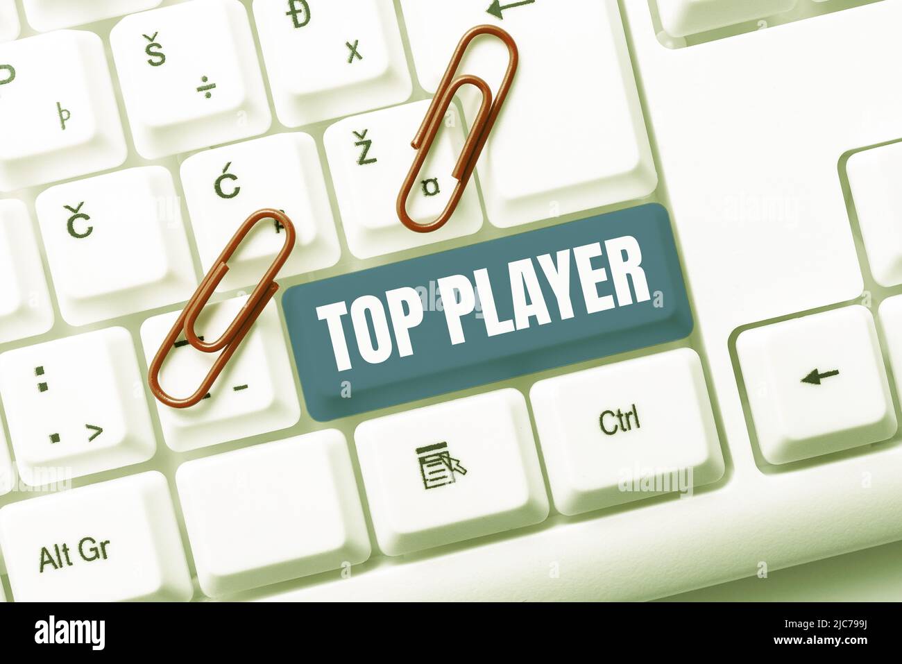 Writing displaying text Top Player. Business overview being best in ...