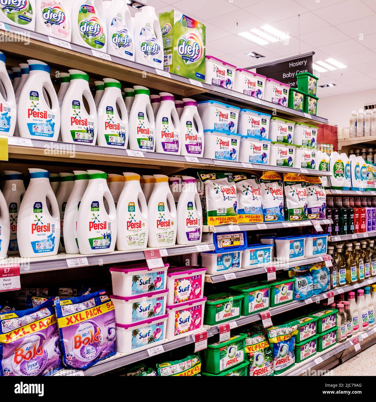 Epsom Surrey, London UK, June 10 2022, Supermarket Shelf Clothes ...