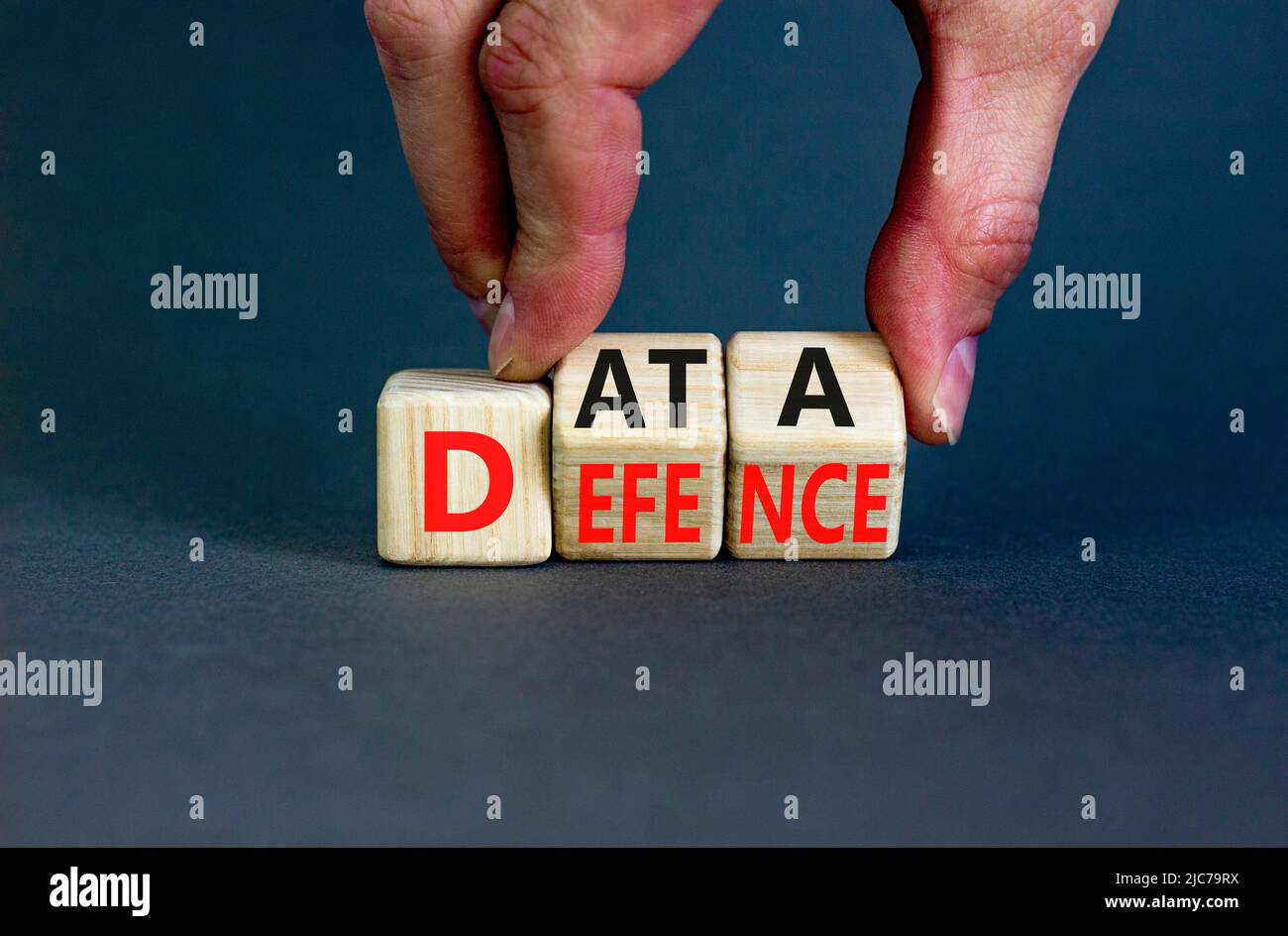 Data defence symbol. Concept words Data defence on wooden cubes ...