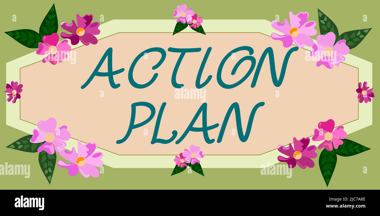 Inspiration showing sign Action Plan. Conceptual photo list of things or schedule to be made ...