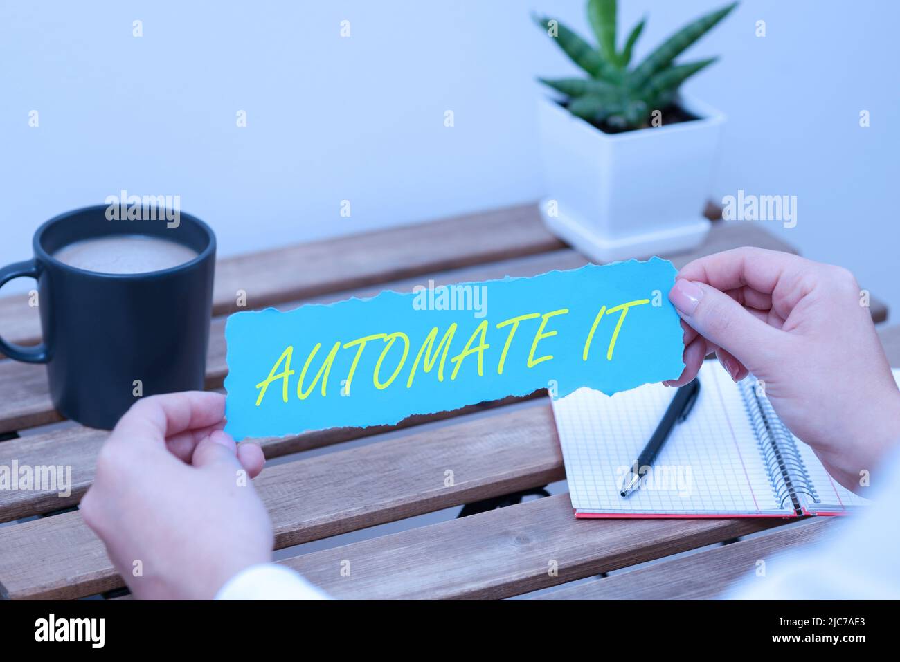 Text caption presenting Automate It. Business concept convert process ...