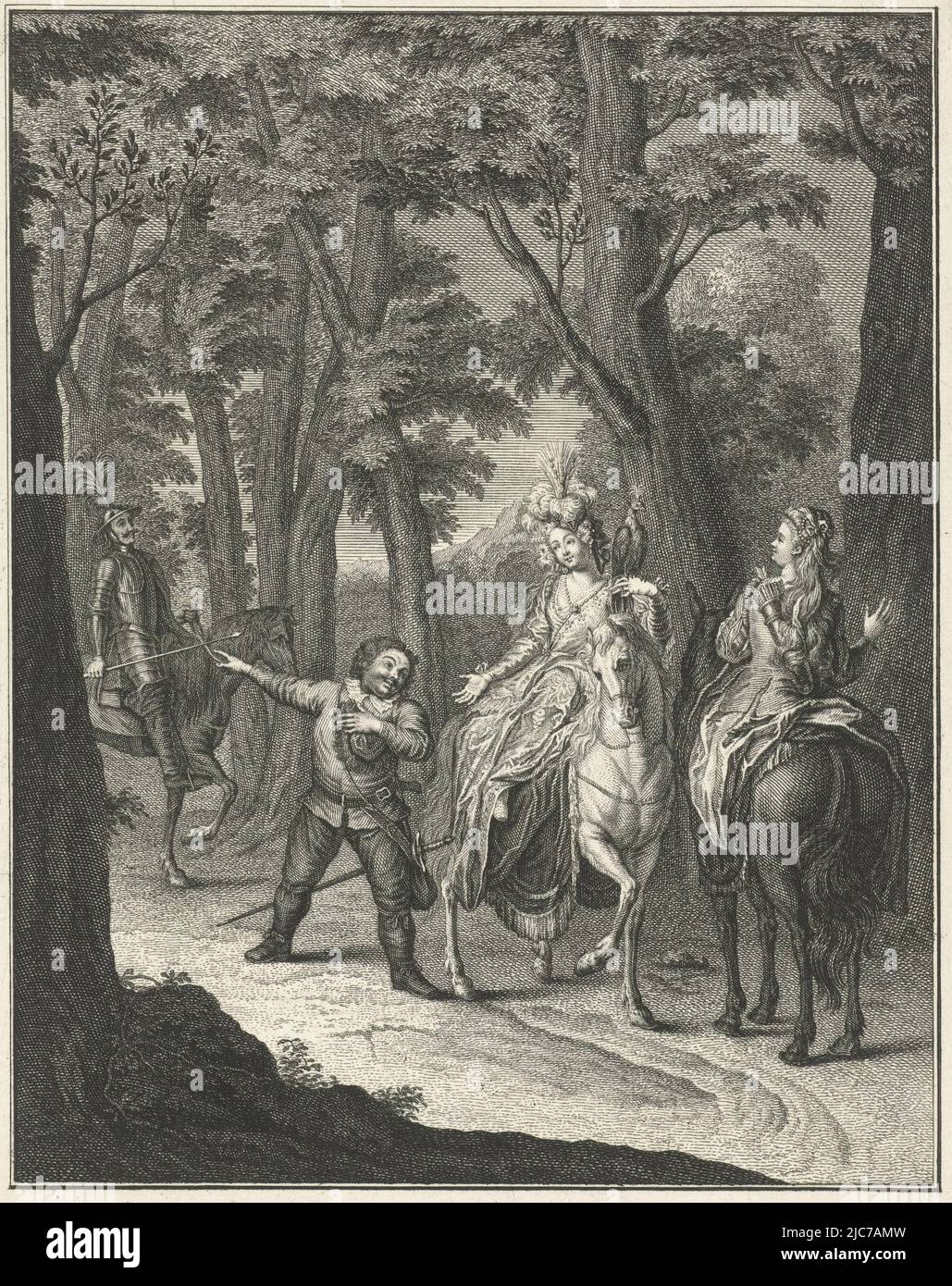 Sancho greets a duchess - who is enjoying herself while hunting - and ...