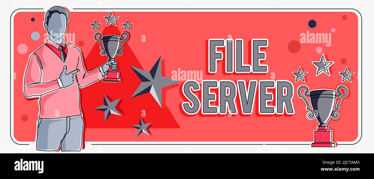 Conceptual caption File Server. Word for device which controls access to separately stored data ...