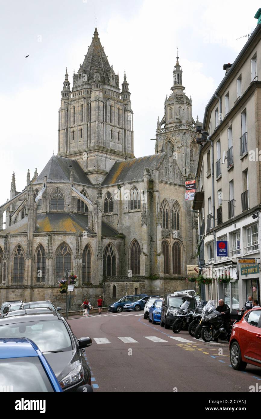 The Notre-Dame Cathedral in Coutances, Normandy, France Stock Photo - Alamy