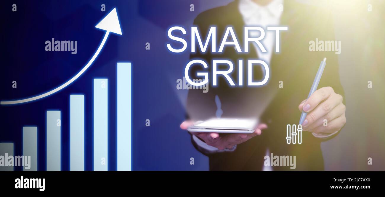 Conceptual caption Smart Grid. Word Written on includes of operational ...