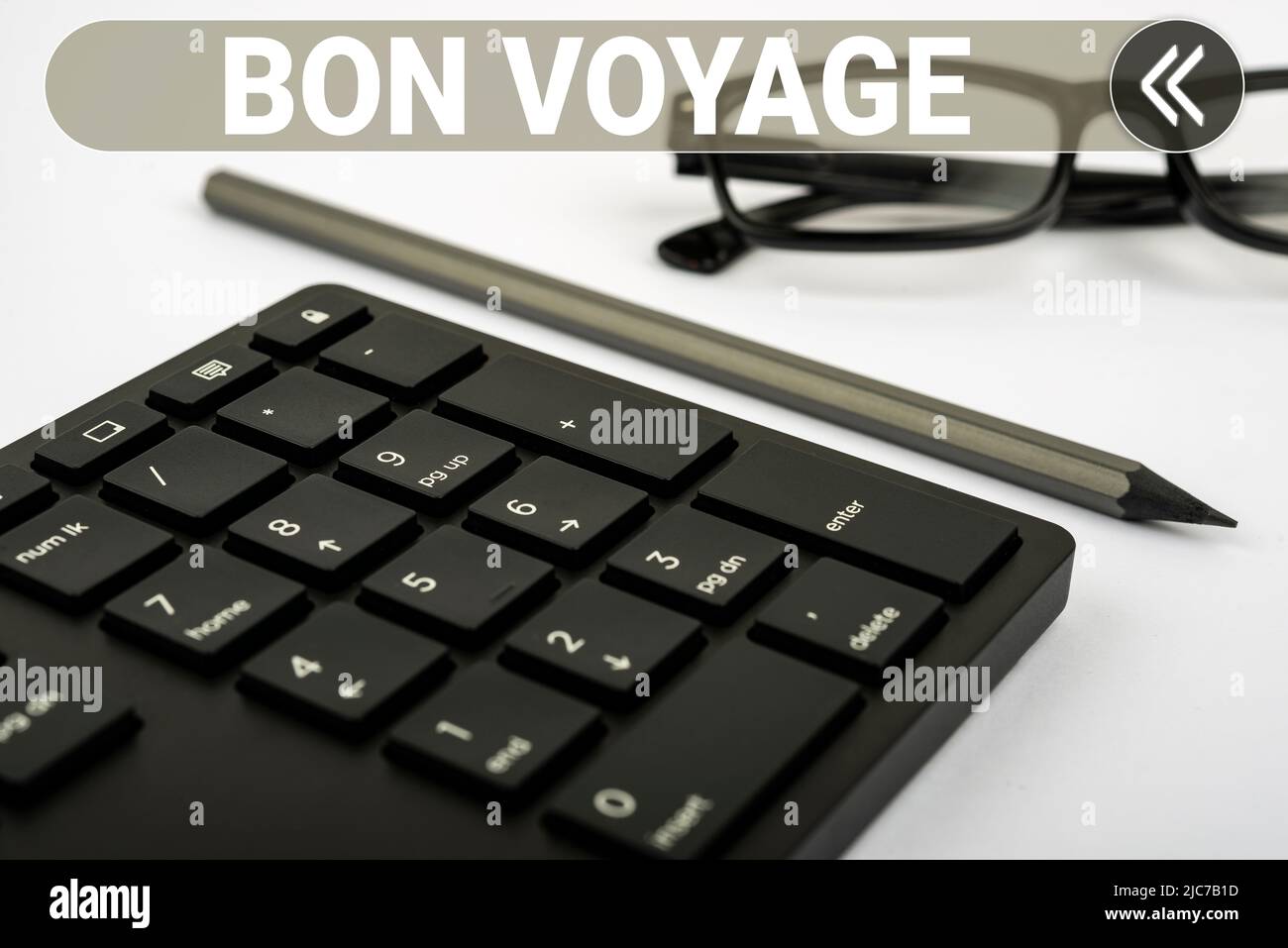 Sign displaying Bon Voyage. Word Written on used express good wishes to ...