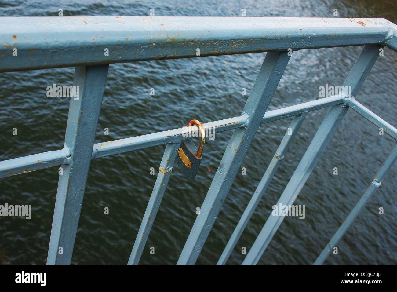 Structural elements of the old pedestrian bridge built in the USSR ...